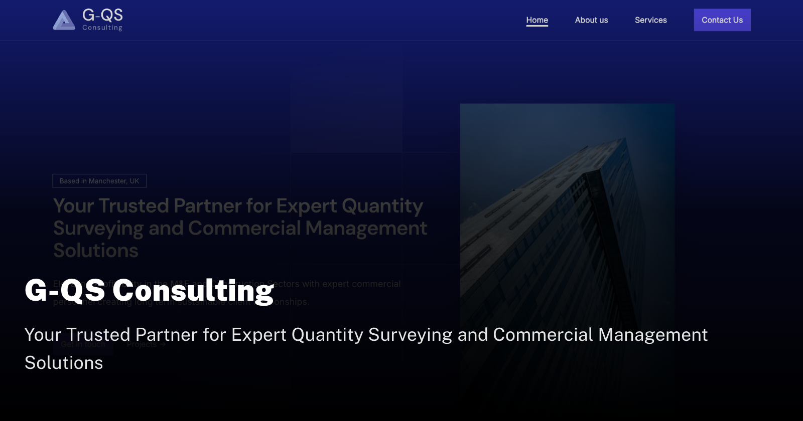 Expert Quantity Surveyors Manchester | G-QS Consulting